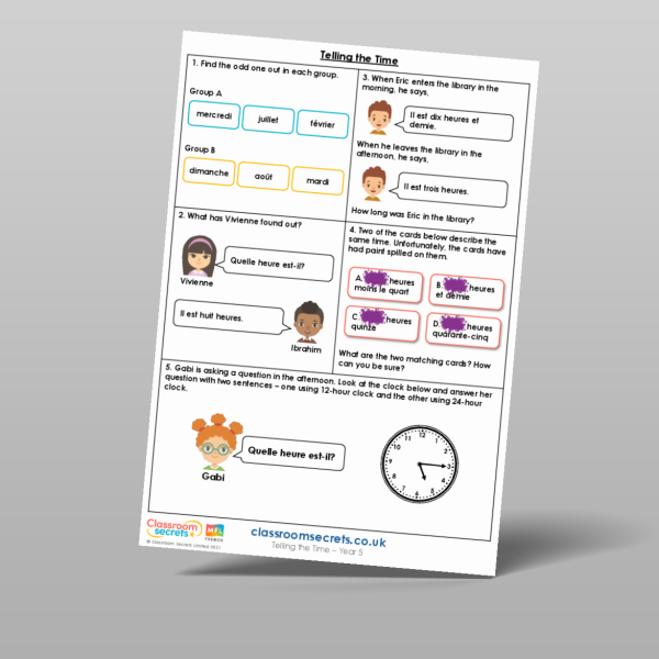 Year 5 Telling The Time Main Activity Resource | Classroom Secrets