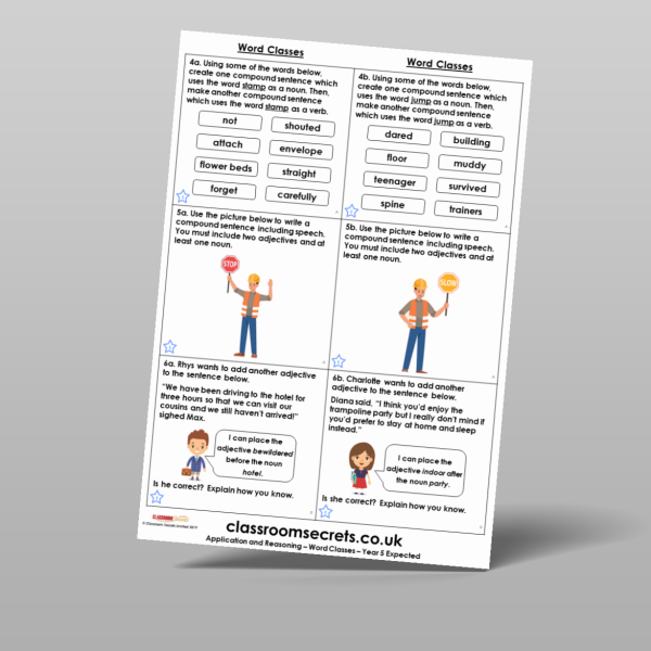 Year 5 Word Classes Application And Reasoning Resource | Classroom Secrets