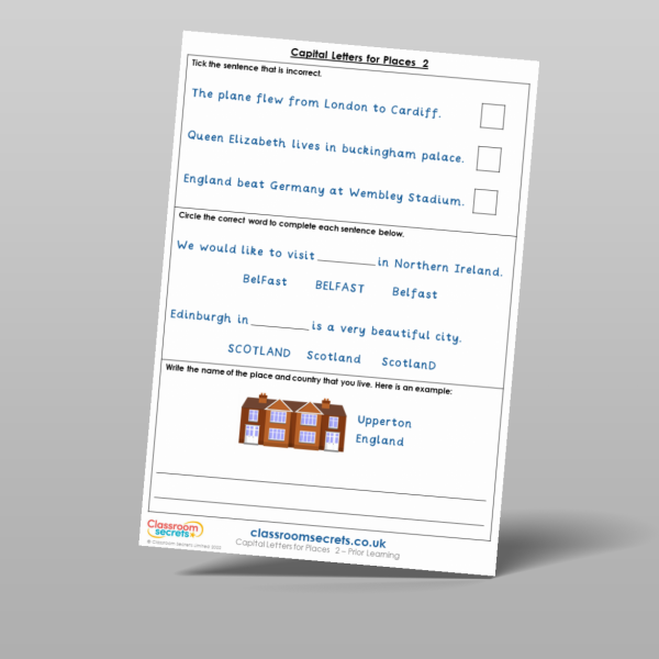 Year 1 Capital Letters For Places 2 Prior Learning Resource | Classroom ...