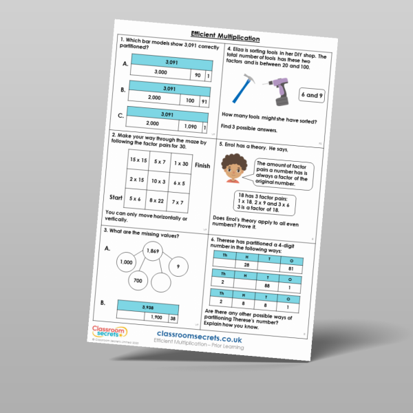 Year 4 Efficient Multiplication Prior Learning Resource | Classroom Secrets