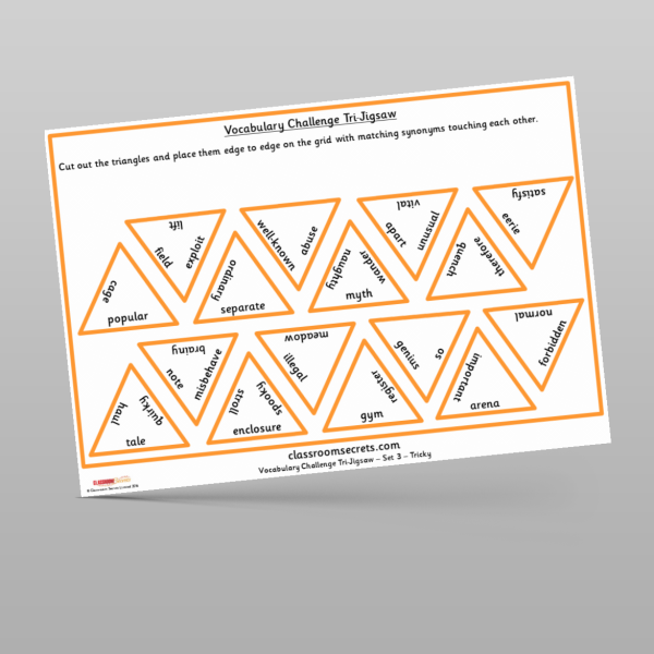 KS1 And Ks2 Vocabulary Challenge Tri Jigsaw Set 3 Resource | Classroom ...