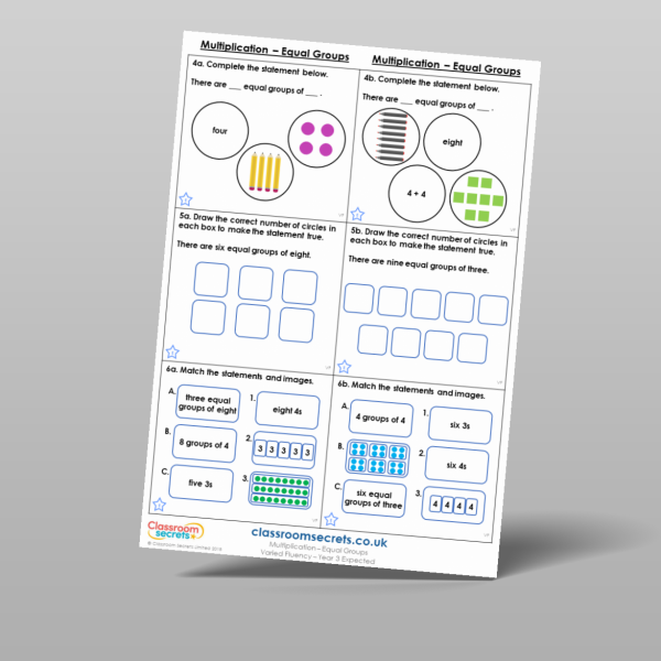 Year 3 Multiplication Equal Groups Varied Fluency Resource | Classroom ...