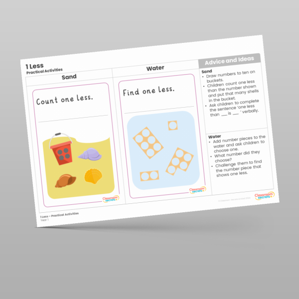 Year 1 1 Less Practical Activities 2 Resource | Classroom Secrets