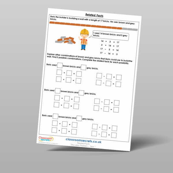 Year 1 Related Facts Discussion Problem Resource | Classroom Secrets