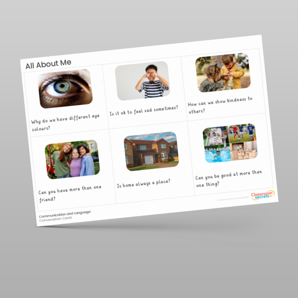 Eyfs All About Me Conversation Cards Resource | Classroom Secrets