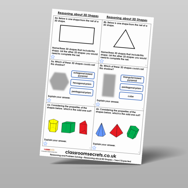 Year 5 Reasoning About 3d Shapes Reasoning And Problem Solving Resource | Classroom Secrets