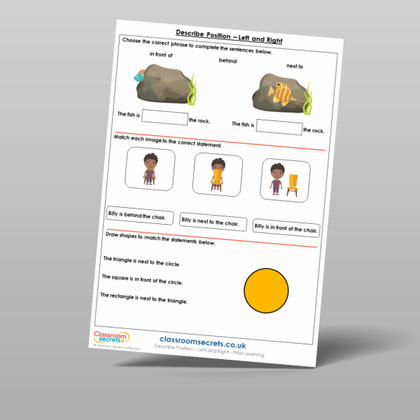 Year 1 Describe Position Forwards And Backwards Prior Learning Resource ...