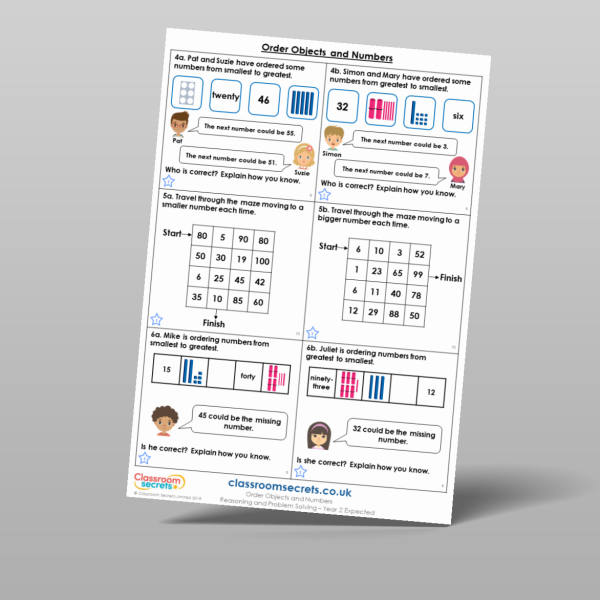 Year 2 Order Objects And Numbers Reasoning And Problem Solving Resource ...