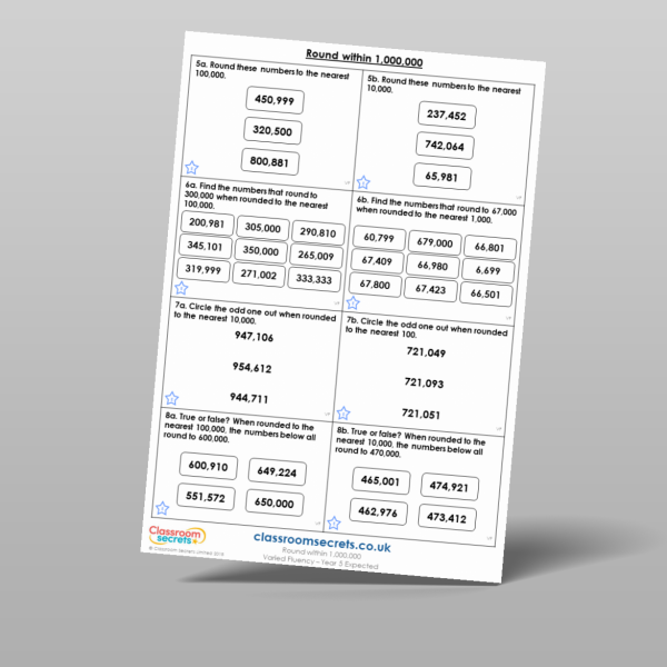 Year 5 Round Within 1 000 000 Varied Fluency Resource | Classroom Secrets