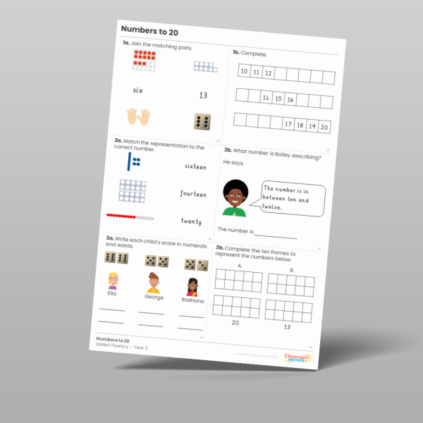 Year 2 Numbers To 20 Varied Fluency 2 Resource | Classroom Secrets