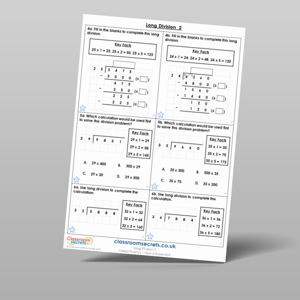 Year 6 Long Division 2 Varied Fluency Resource | Classroom Secrets