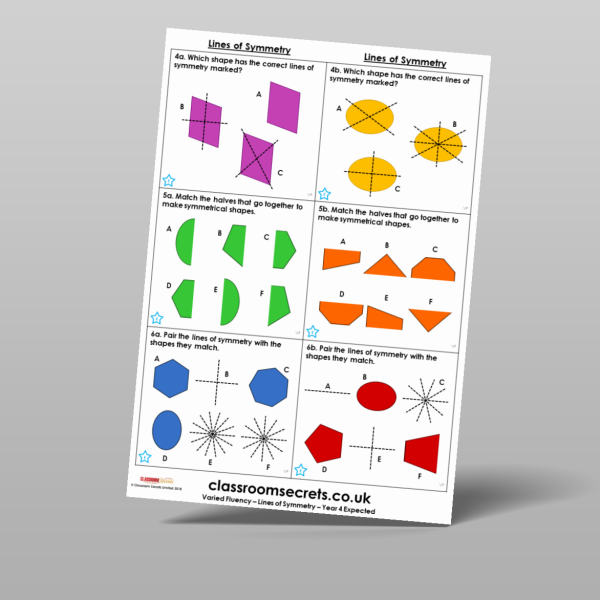 Year 4 Lines Of Symmetry Varied Fluency Resource | Classroom Secrets