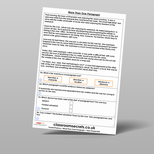 Year 4 More Than One Paragraph Varied Fluency Resource | Classroom Secrets