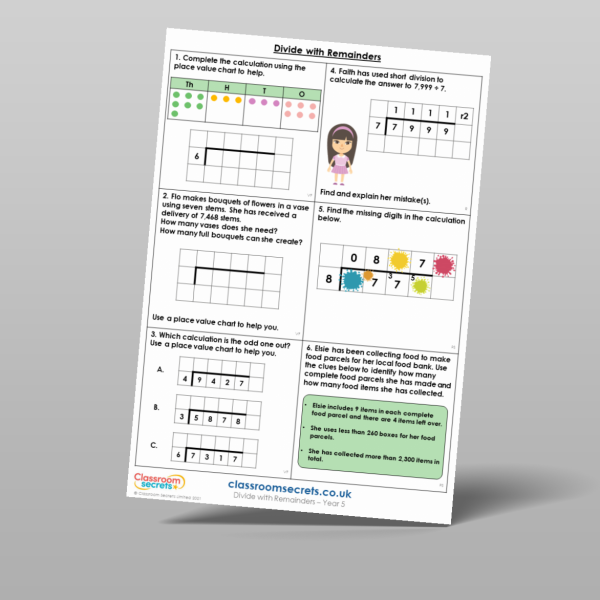 Year 5 Divide With Remainders Mixed Activity Resource | Classroom Secrets Year 5 Divide With Remainders Mixed Activity Resource | Classroom Secrets