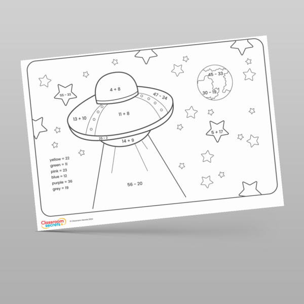 KS1 Ufo Colour By Numbers Activity Resource | Classroom Secrets