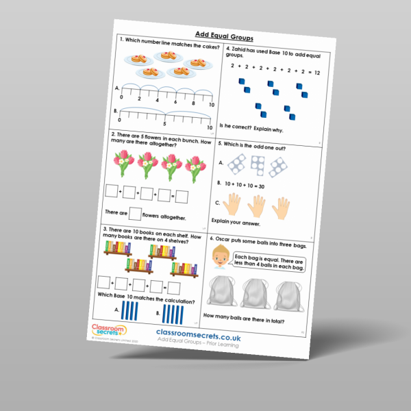 Year 2 Add Equal Groups Prior Learning Resource | Classroom Secrets