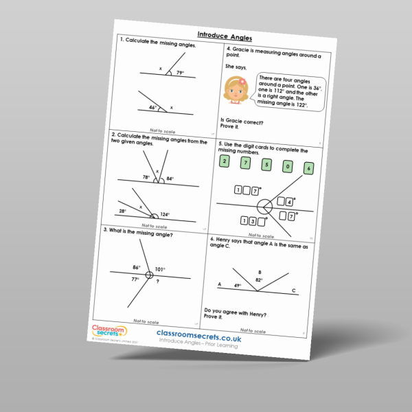 Year 6 Introduce Angles Prior Learning Resource | Classroom Secrets