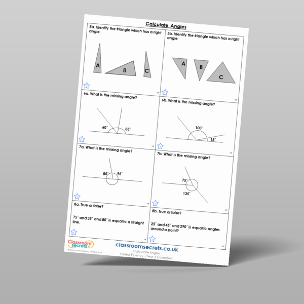Year 6 Calculate Angles Varied Fluency Resource | Classroom Secrets