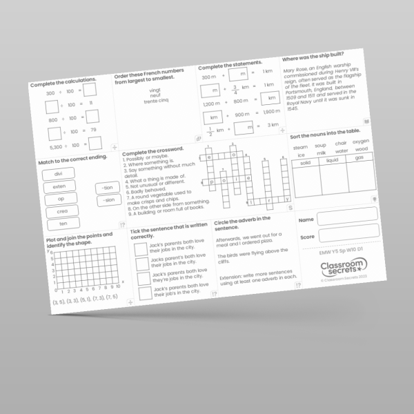Year 5 Early Morning Work Spring Week 10 Resource | Classroom Secrets