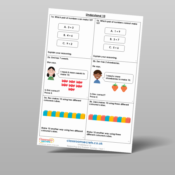 Year 1 Understand 10 Reasoning And Problem Solving 2 Resource ...