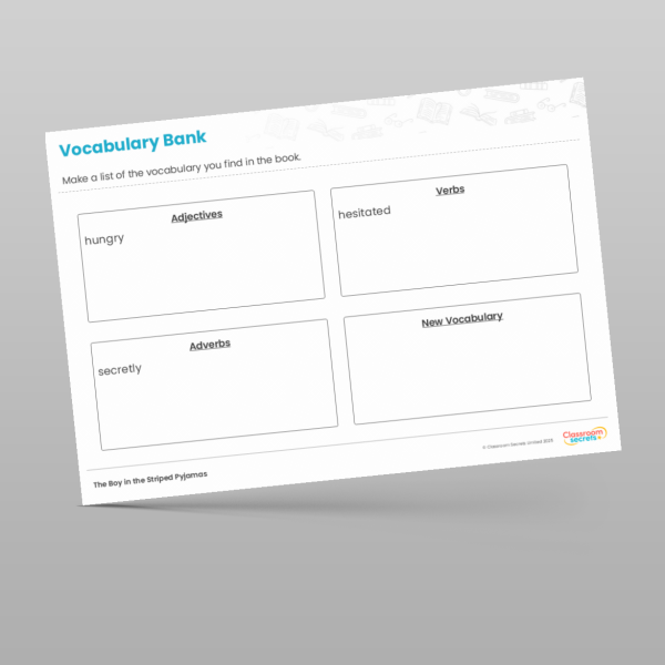 UKS2 The Boy In The Striped Pyjamas Writing Unit Vocabulary Bank ...