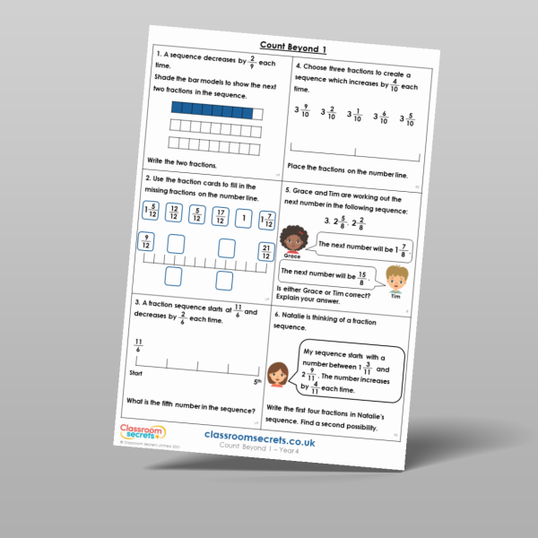 Year 4 Count Beyond 1 Mixed Activity Resource | Classroom Secrets