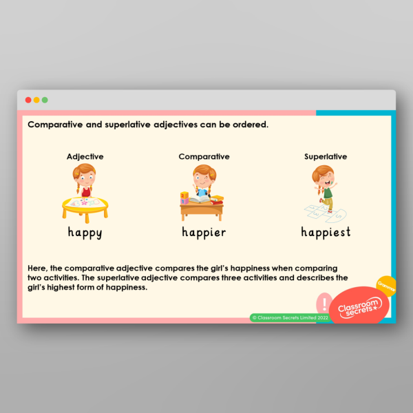Year 2 Comparing And Ordering Comparatives And Superlatives Teaching ...