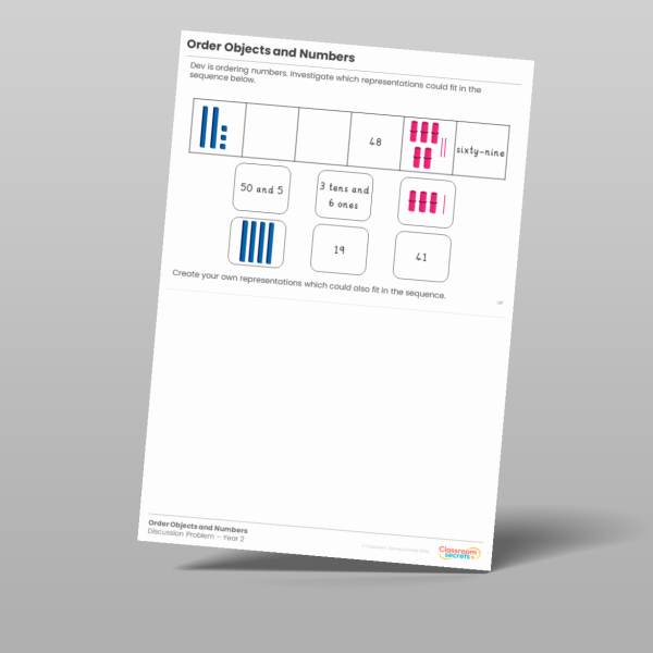 Year 2 Order Objects And Numbers Discussion Problem 2 Resource ...