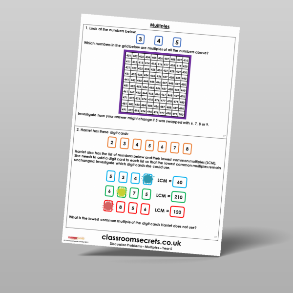 Year 5 Multiples Discussion Problem Resource | Classroom Secrets