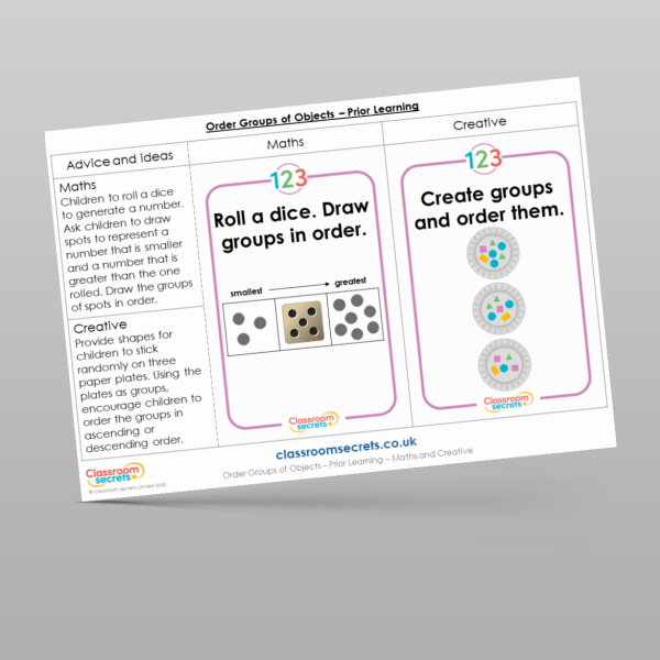 Year 1 Order Groups Of Objects Prior Learning Resource Classroom Secrets