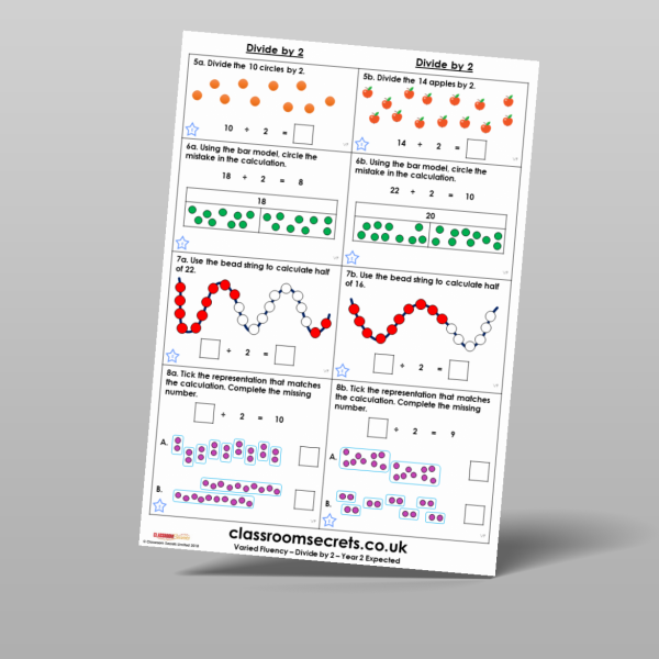 Year 2 Divide By 2 Varied Fluency Resource | Classroom Secrets