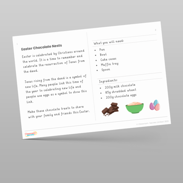 Year 2 Reading Skills Easter Chocolate Nests Resource | Classroom Secrets