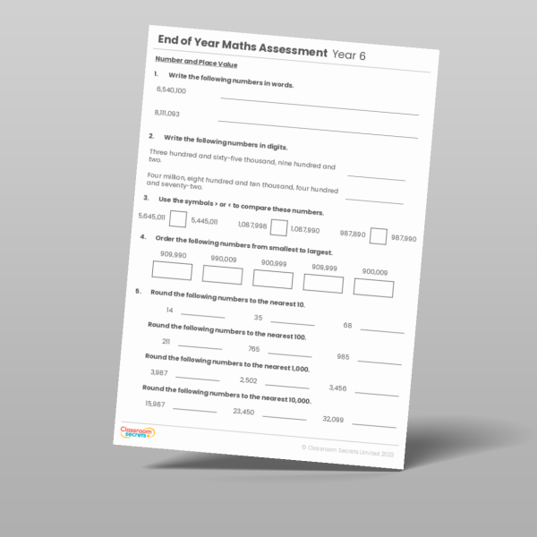 Year 6 End Of Year Maths Assessment Resource | Classroom Secrets