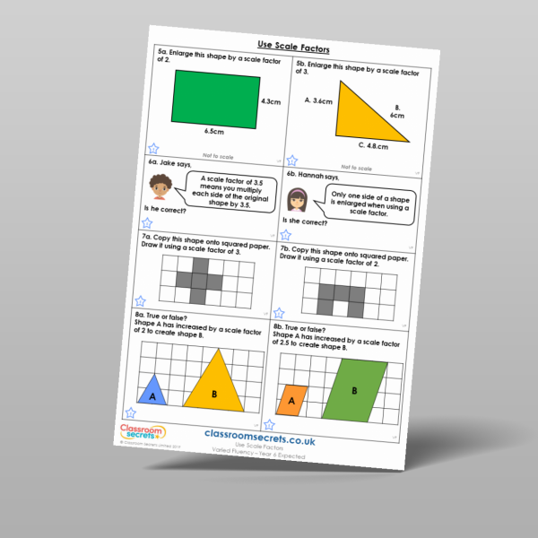 Year 6 Use Scale Factors Varied Fluency Resource | Classroom Secrets