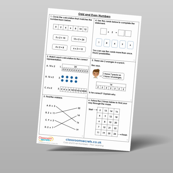 Year 2 Odd And Even Numbers Prior Learning Resource | Classroom Secrets