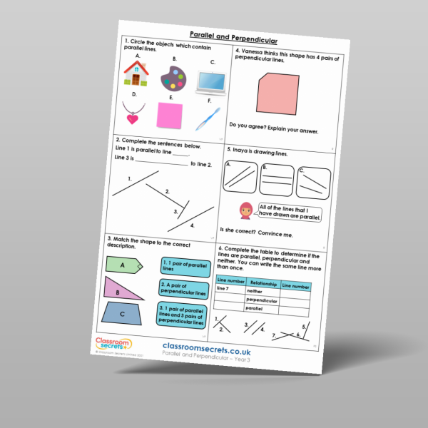 Year 3 Parallel And Perpendicular Mixed Activity Resource | Classroom ...