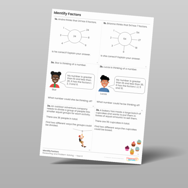 Year 6 Identify Factors Reasoning And Problem Solving Resource Classroom Secrets
