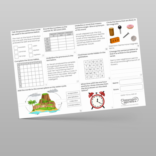 Year 6 Early Morning Work Autumn Week 6 Resource | Classroom Secrets