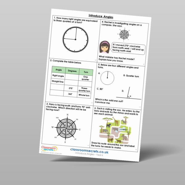 Year 6 Introduce Angles Mixed Activity Resource | Classroom Secrets
