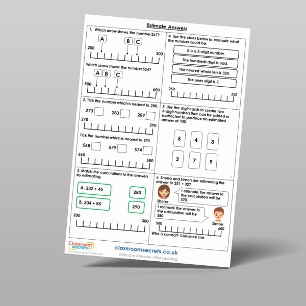 Year 4 Estimate Answers Prior Learning Resource | Classroom Secrets