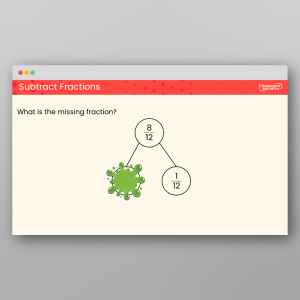 Year 3 Subtract Fractions Teaching Ppt Resource | Classroom Secrets