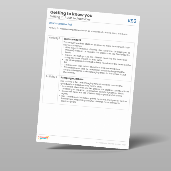 KS2 Getting To Know You Activities Resource | Classroom Secrets