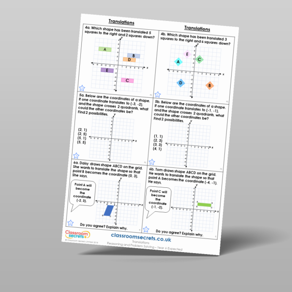 Year 6 Translations Reasoning And Problem Solving Resource | Classroom ...