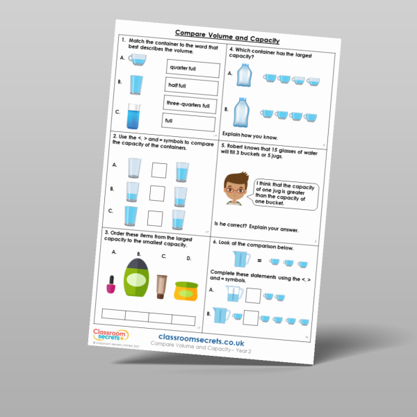 Year 2 Compare Volume And Capacity Resource | Classroom Secrets