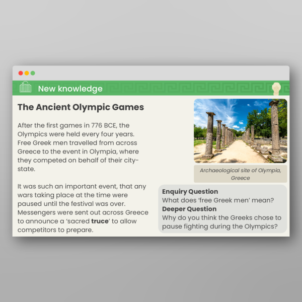 UKS2 The Ancient Greeks How Do The First Olympic Games Compare To Today ...