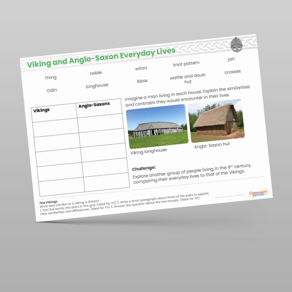UKS2 The Vikings What Was Life Like As A Viking In Britain Worksheet ...