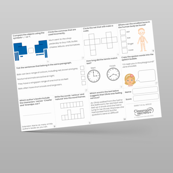 Year 4 Early Morning Work Autumn Week 9 Resource | Classroom Secrets
