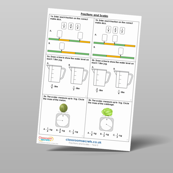 Year 3 Fractions And Scales Varied Fluency Resource | Classroom Secrets