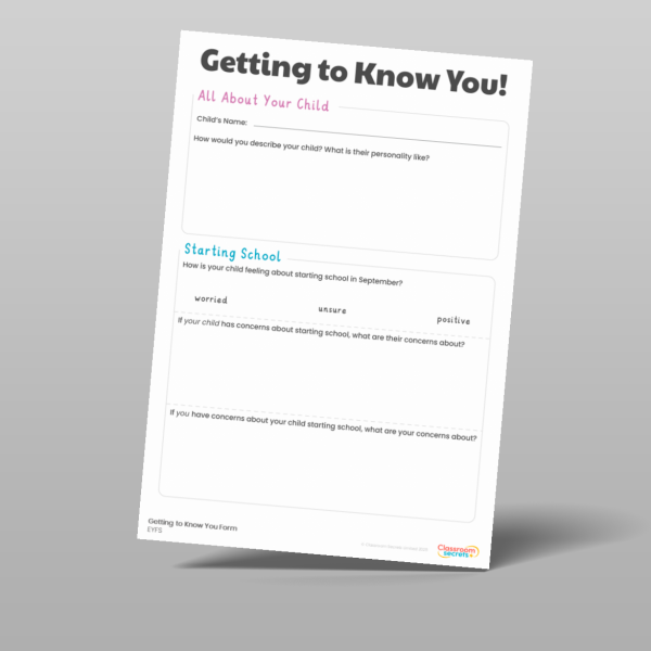 Eyfs Getting To Know You Form Resource | Classroom Secrets