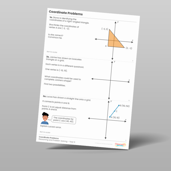 Year 6 Coordinate Problems Reasoning And Problem Solving Resource ...